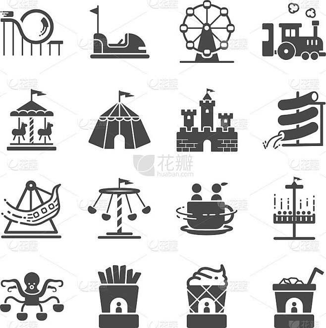 主题公园图标套装
