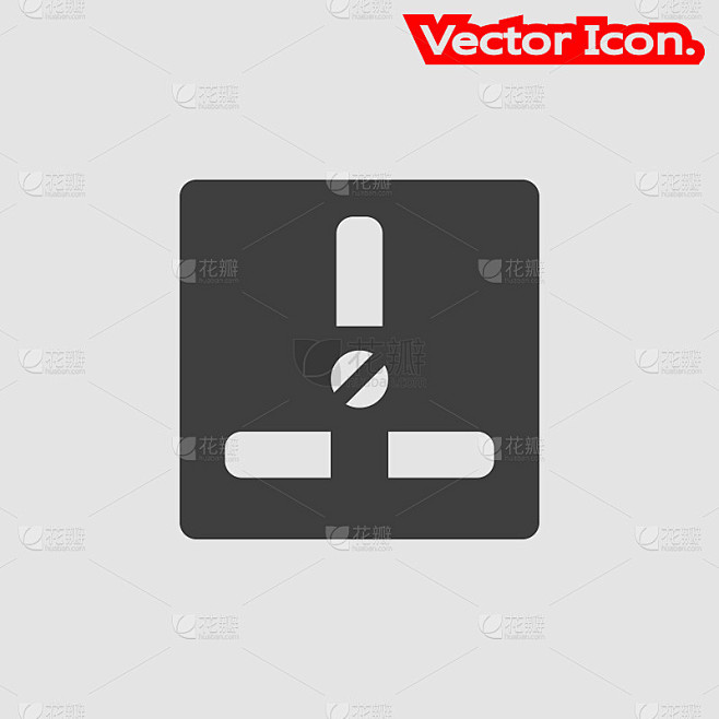 Plug socket icon isolated sign symbol and flat sty
