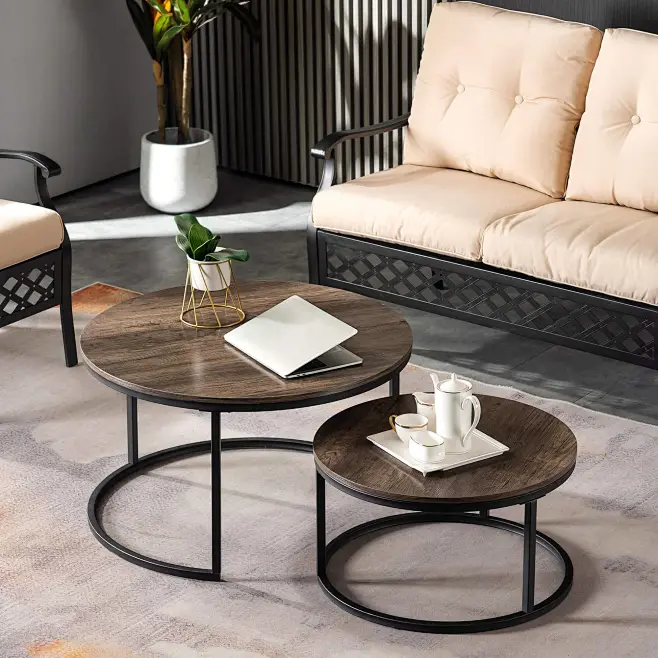 Ivinta-Round-Nesting-Coffee-Table-Set-of-2%2C-Modern-Living-Room-Tee ...