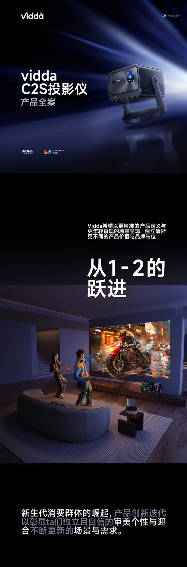 VIDDA C2S投影仪策略视觉全案详情页-花瓣网