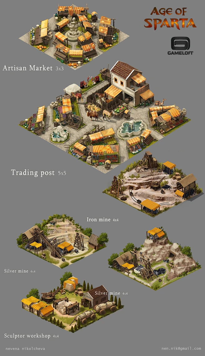 Age of Sparta building concepts for Gameloft on Behance-花瓣网