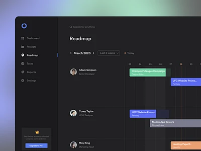 Roadmap 2020 dark mode team project managment planning project calendar ...