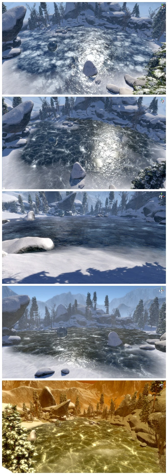 Unity3D游戏素材资源 写实冰河流湖泊场景 真实冰纹理|材质Shader插件 CG原画参考设定-花瓣网