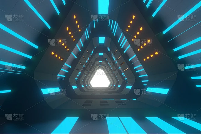 走廊照明室内设计。三维渲染素材-花瓣网