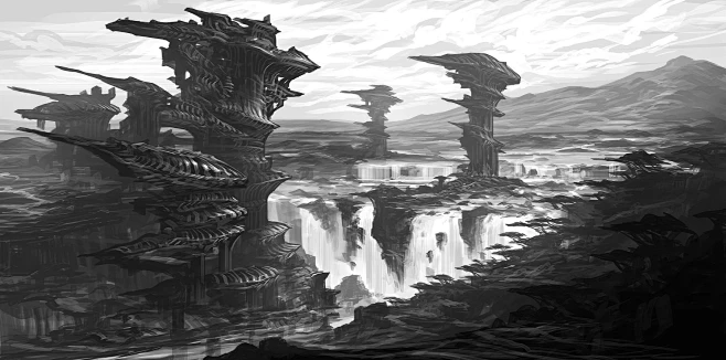 场景构图黑白构成画面构成黑白稿来自cgbook.cn (857)-花瓣网