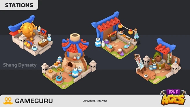 Idle Ages - Stations (Game Assets)-花瓣网