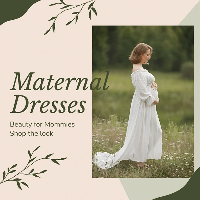 Geometry Typesetting Fresh Style Maternal Dresses Outfit Display ...