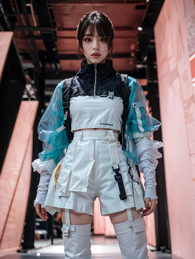 Light Techwear Stylish Girl Outfit图片_AI数据图/杂乱图片素材-花瓣网