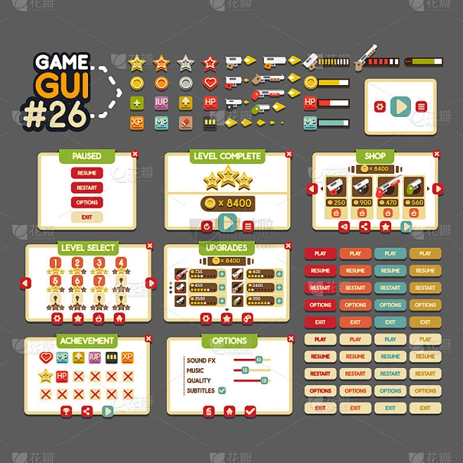 游戏GUI 26素材-花瓣网