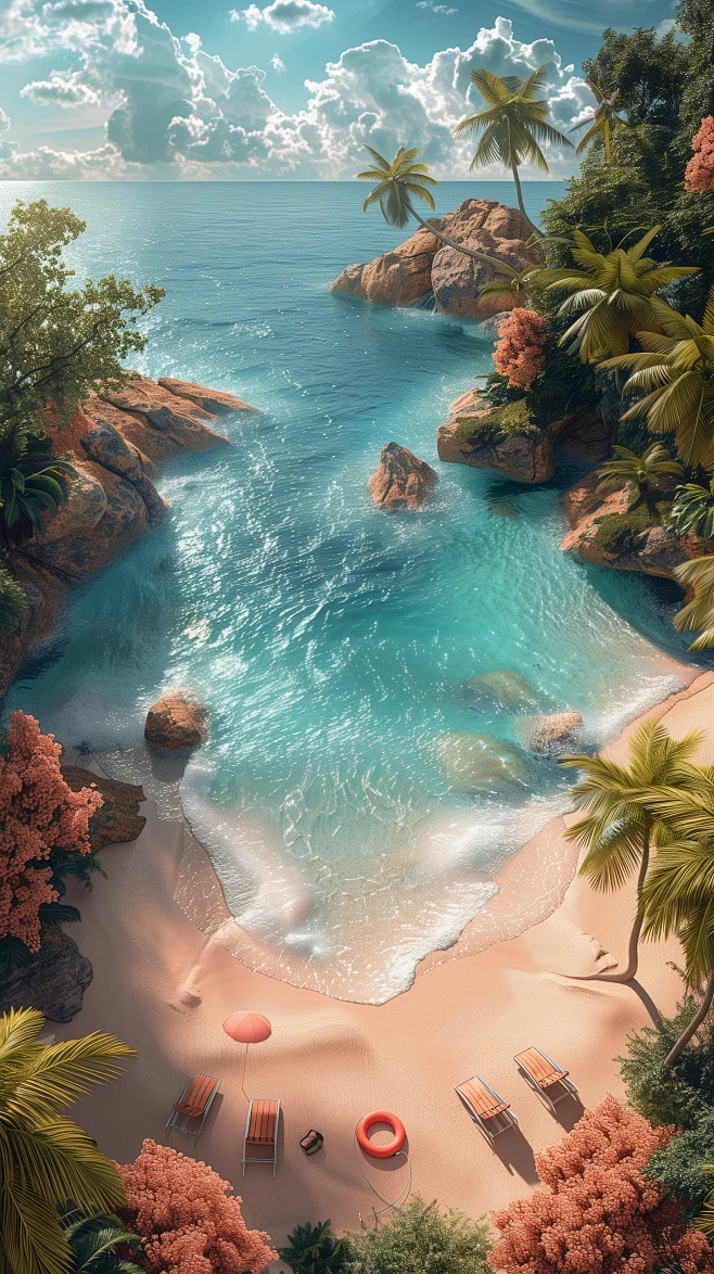 5mr5j2cinqlo_In_the_middle_of_the_sea_there_is_a_golden_beach_b_4a567fae-f281-44a9-814a ...