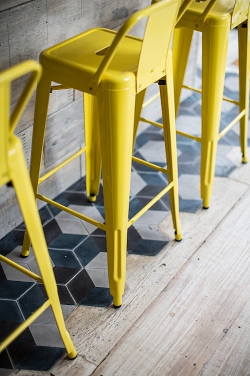 Yellow bar stools