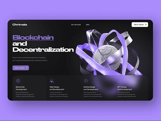 UI Design Concept for Web3.0 Agency 3d agency blockchain crypto crypto design cryptocurrency ...