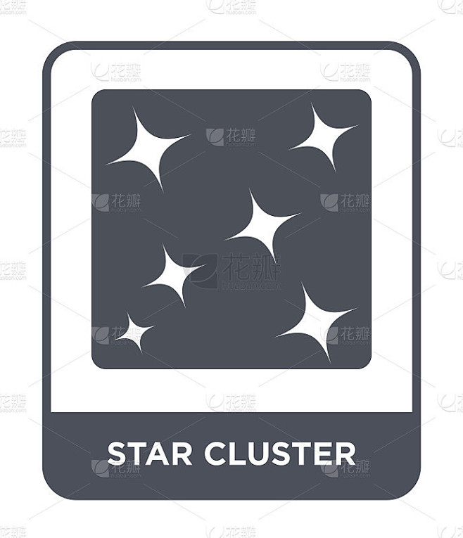 star cluster icon vector on white background, star