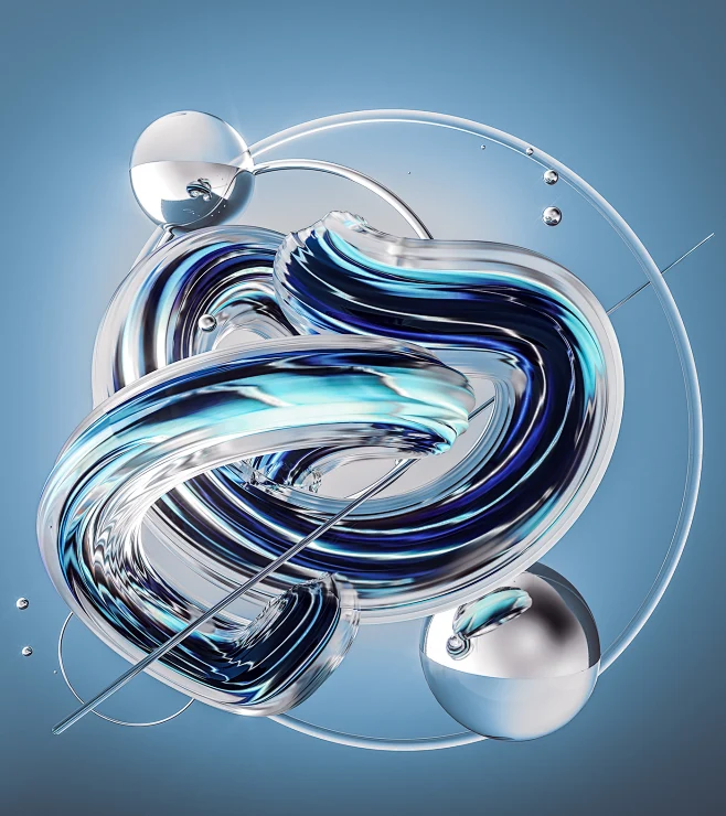 3D 3dart abstract abstractart aesthetic cinema4d curve displacement gold texture-花瓣网