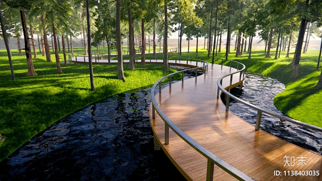 现代滨水景观木栈道SU模型下载【ID:1138403035】-花瓣网