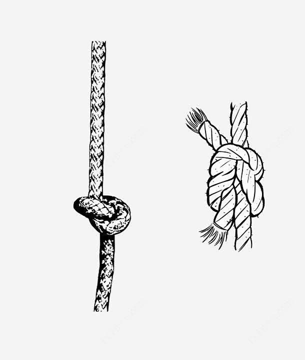 绳子png免抠素材_新图网 https://ixintu.com 麻绳 绳子 手绘 黑色 绳结