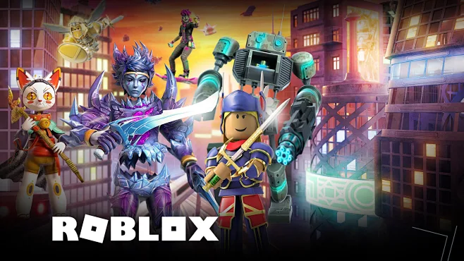 Roblox, several characters from Roblox posing-花瓣网