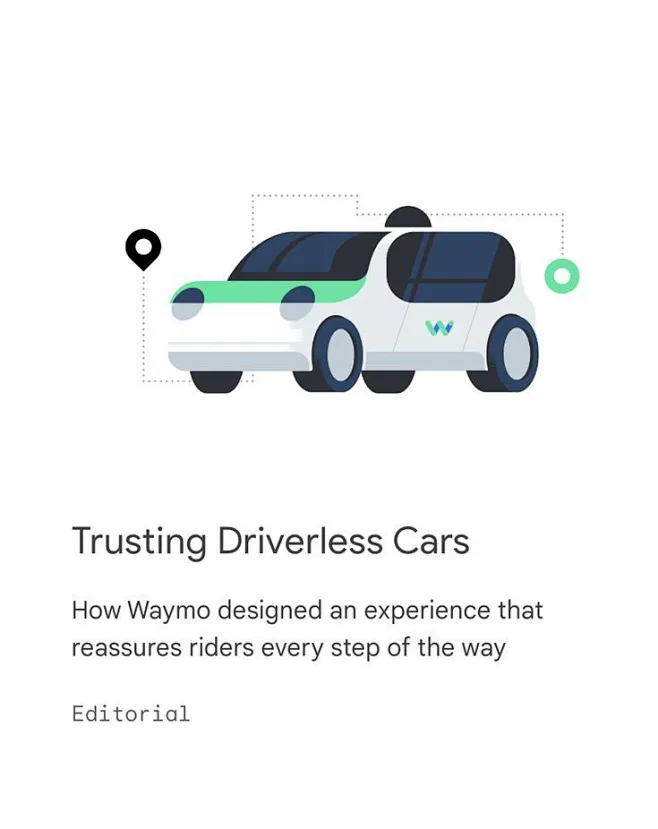 This may contain: a white car with the words trusting driverless cars-花瓣网