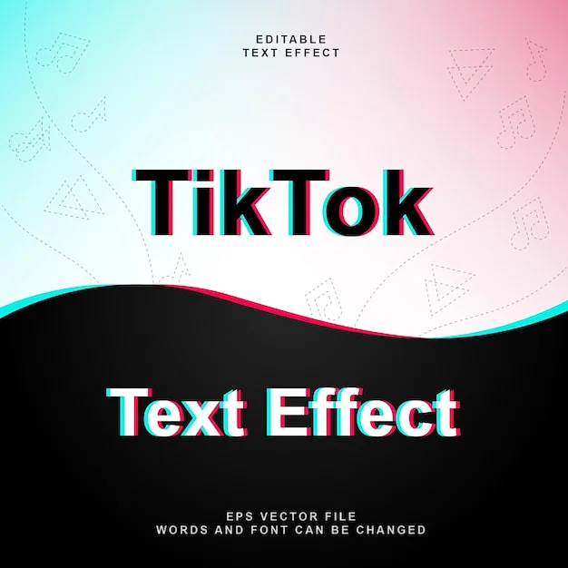 Vector tik tok editable text effect-花瓣网