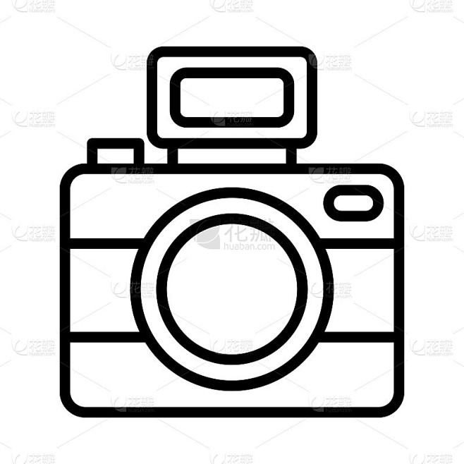Photo camera icon on white background, vector illu