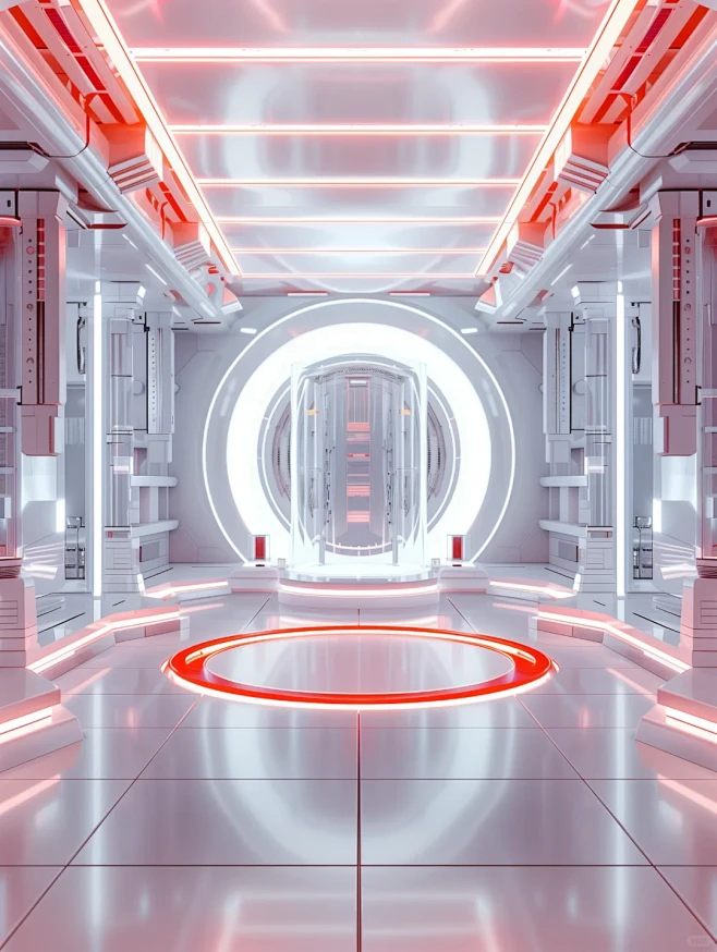 A simple sci-fi style design, high-end futuristic sense. In the middle ...