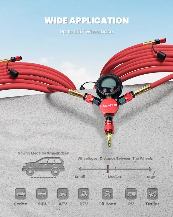 Amazon.com: LASFIT H4 4 Tire Inflation Deflation System, 200″ Wheelbase ...