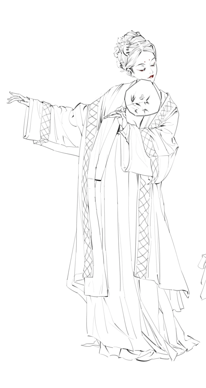 古风人物速写，参考：朱山尽-花瓣网