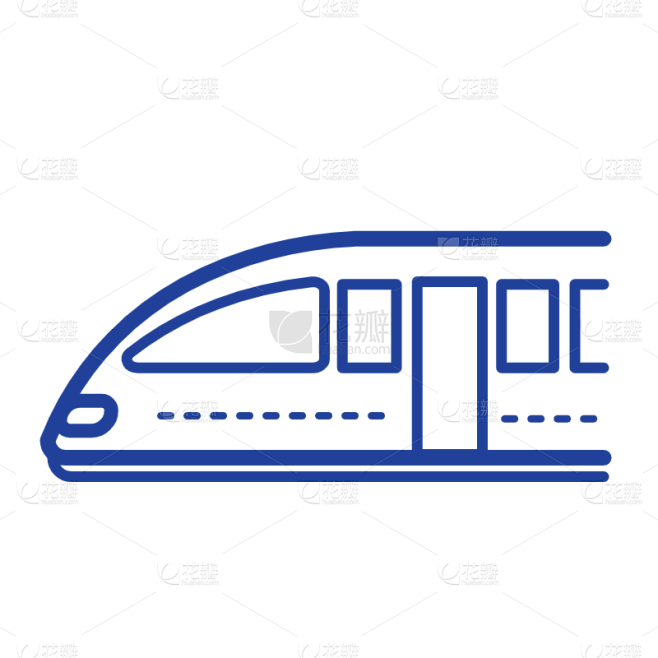 行业icon矢量线性扁平-动车