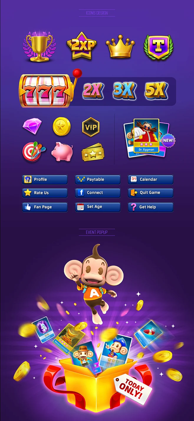 Sega Slot Game - UI Design : UI/UX design, Icons Design, Promotional ...
