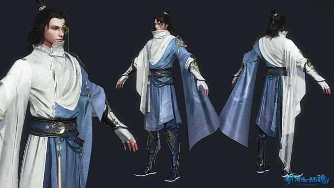 东方古风3D角色, Xin Li : 2019年为倩女幽魂ol制作的主角套装，PBR流程-花瓣网