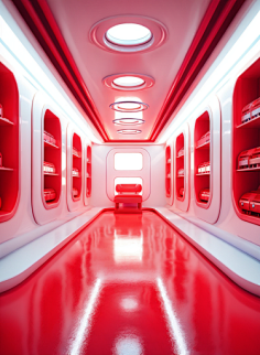 Futuric-花瓣网|陪你做生活的设计师 | ristic futuristic space scape with windows, in ...