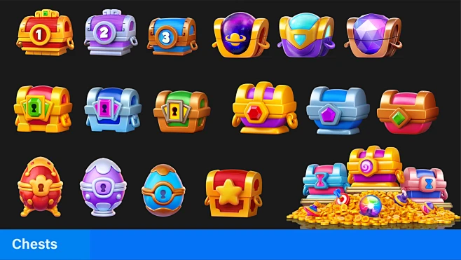 Match 3 Game Rewards Chest-花瓣网