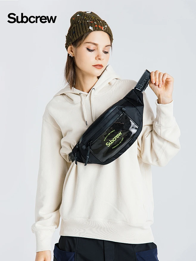 Subcrew运动潮流腰包斜挎包2022新款男女学生胸包ins时尚背包潮牌-tmall.com天猫-花瓣网