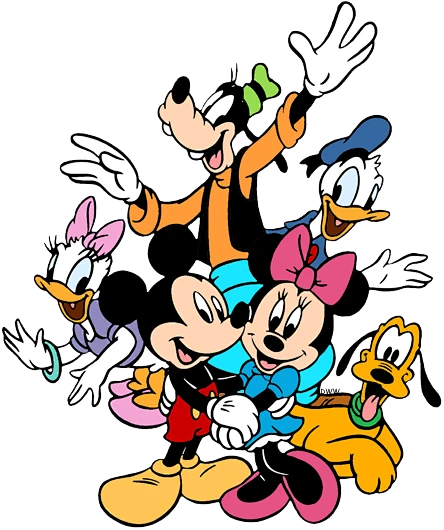 The Crew: Mickey Mouse, Minnie Mouse, pet dog - Pluto. (Left) Daisy ...