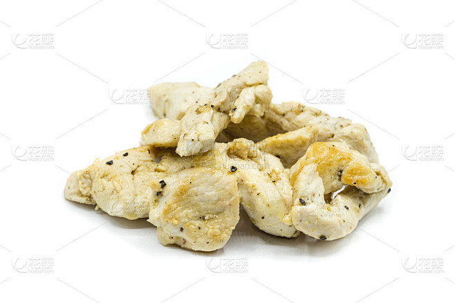 烤鸡片“u200b”u200b隔离在白色背景
