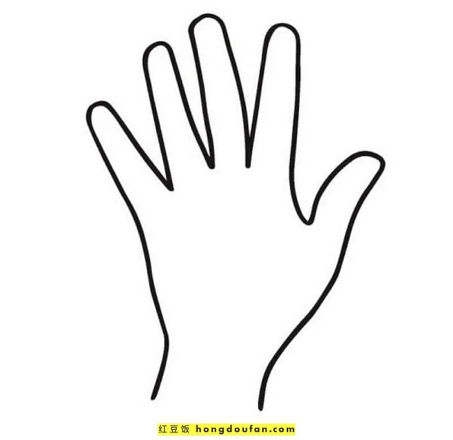 17张卡通手掌小学生简笔画！手掌要如何画？手掌图纸下载-红豆饭小学生简笔画大全-花瓣网