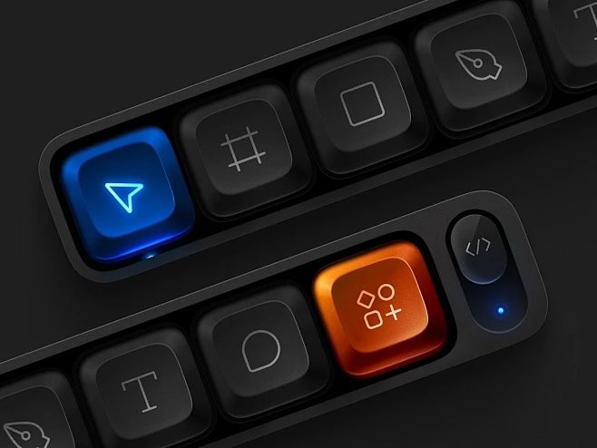 3D Figma Toolbar 3d apple bar blue button dark figma glow icon keyboard keys mac orange switch ...