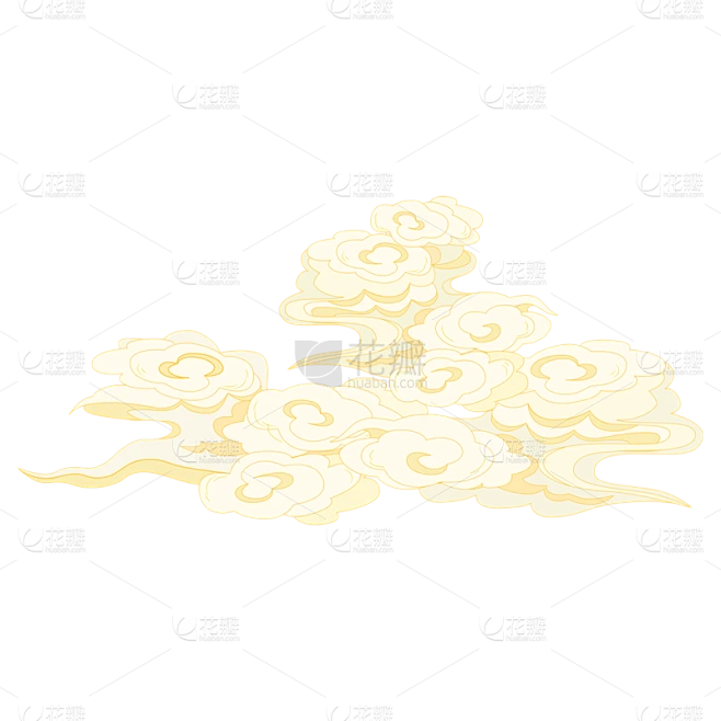 手绘-七夕情人节元素-祥云素材-花瓣网
