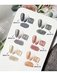 美甲-花瓣网|陪你做生活的设计师 | 莫兰迪色之低饱和度色系美甲