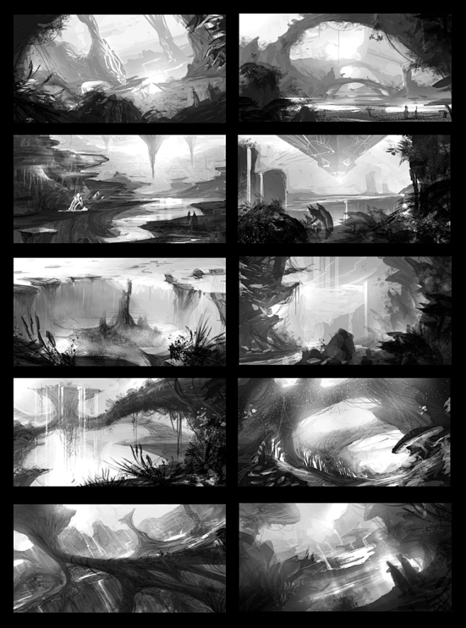 场景构图黑白构成画面构成黑白稿来自cgbook.cn (903)-花瓣网