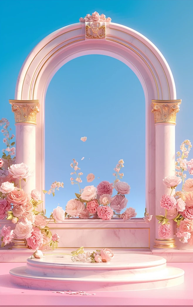 flower arrangement in a pink frame scenery photoshop templates, in the ...