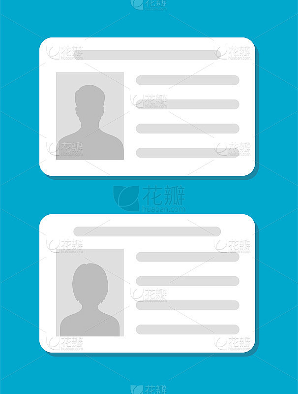 身份证。ID。矢量图