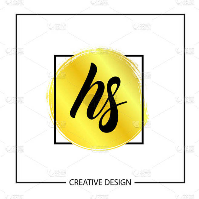 首字母HS标志模板设计