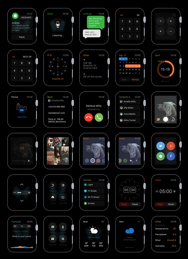 Apple Watch UI Kit-花瓣网