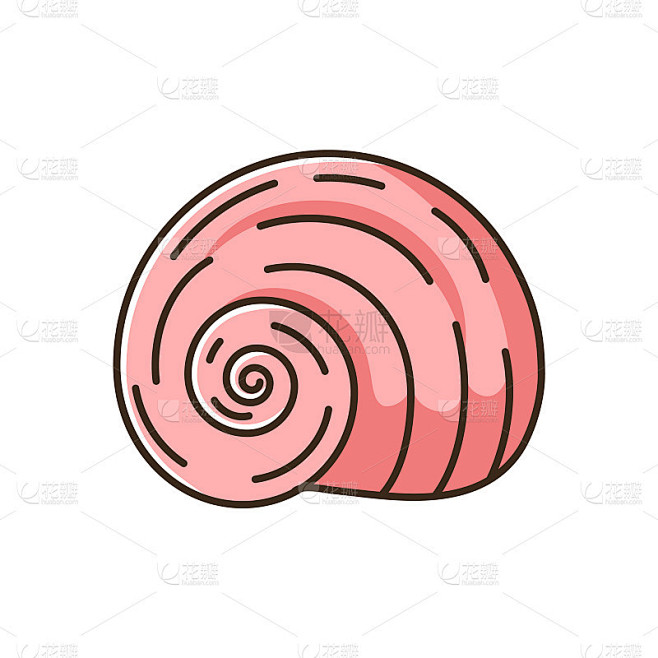 Spiral shell red RGB color icon