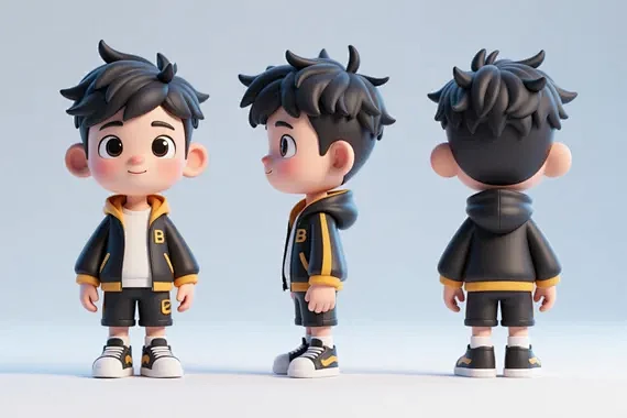 思悦可爱IP三视图 3D可爱IP设计-LoRA-思悦-LiblibAI-花瓣网