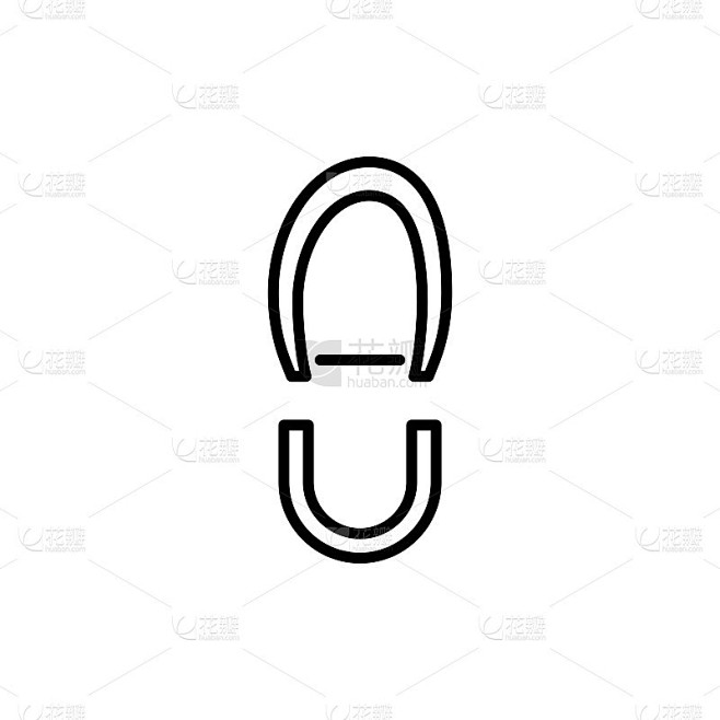 Boot print图标，插图设计模板