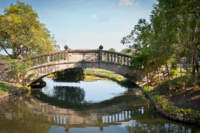 桥,派克大街,拱桥,自然,水,留白,水平画幅,建筑,无人,户外