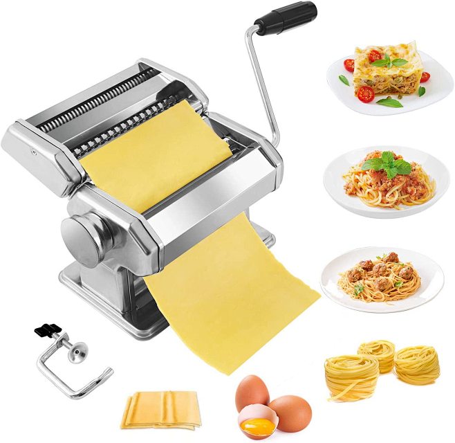 Amazon.com: Pasta Maker,Stainless Steel Manual Pasta Maker Machine With ...