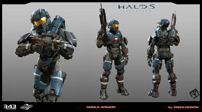 Halo 5 Guardians _ Noble Armor, pablo vicentin : ARMOR: High Poly , Low ...
